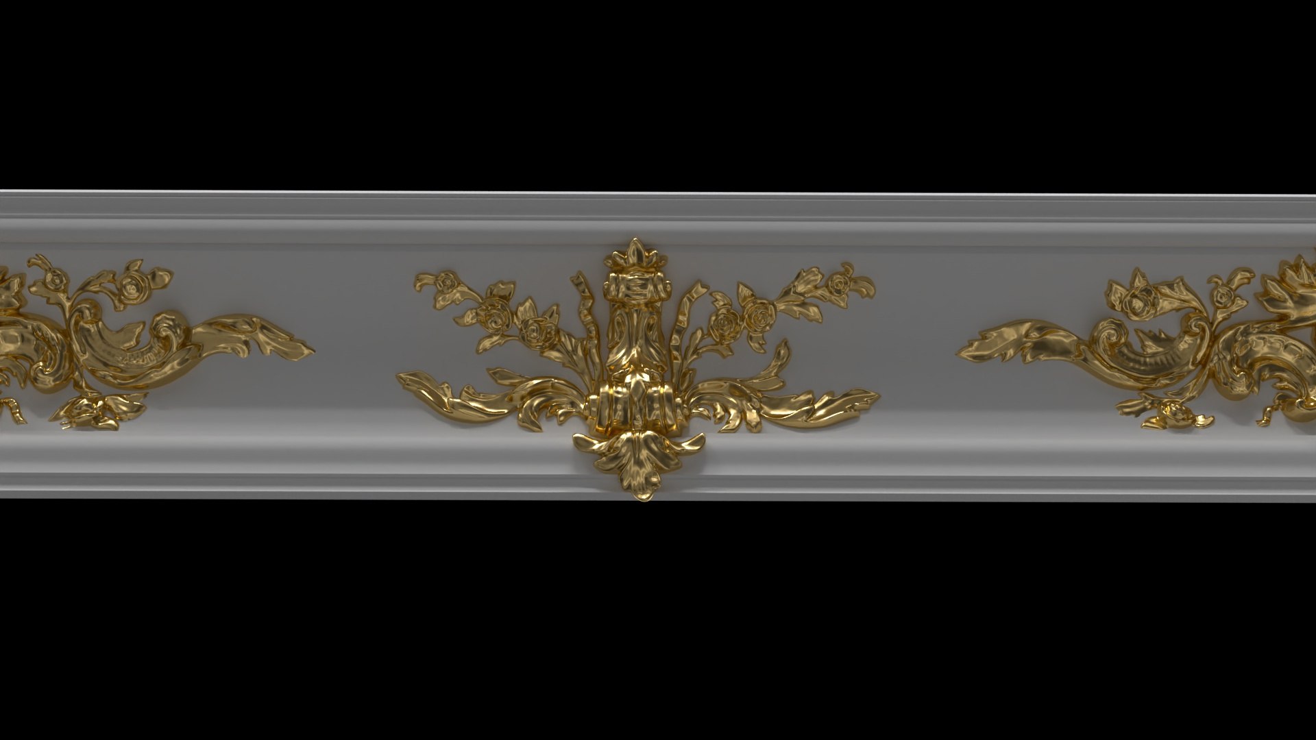 Patterned Cornice Gypsum Plaster DK100 3D Model - TurboSquid 2008436