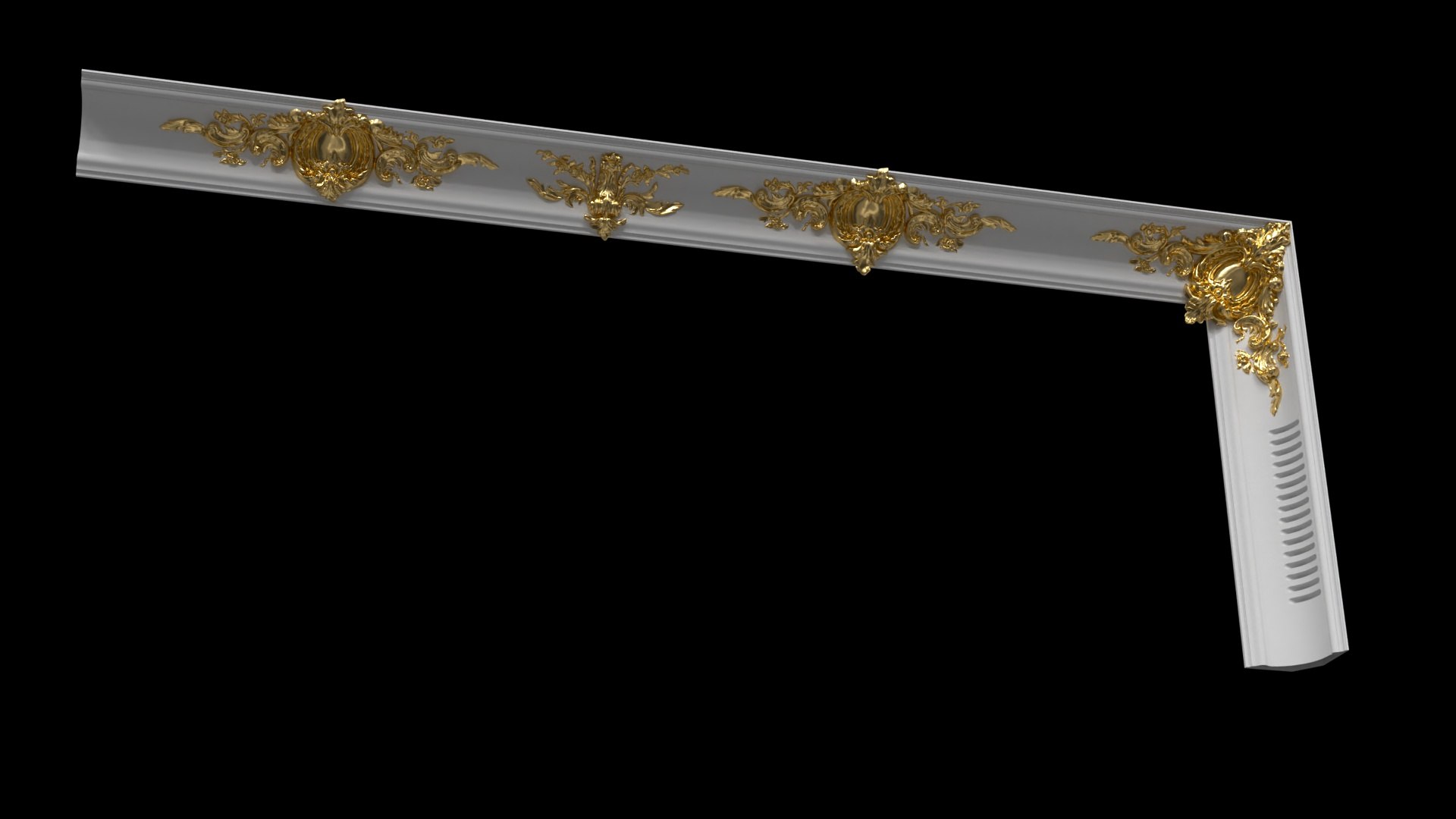 Patterned Cornice Gypsum Plaster DK100 3D Model - TurboSquid 2008436