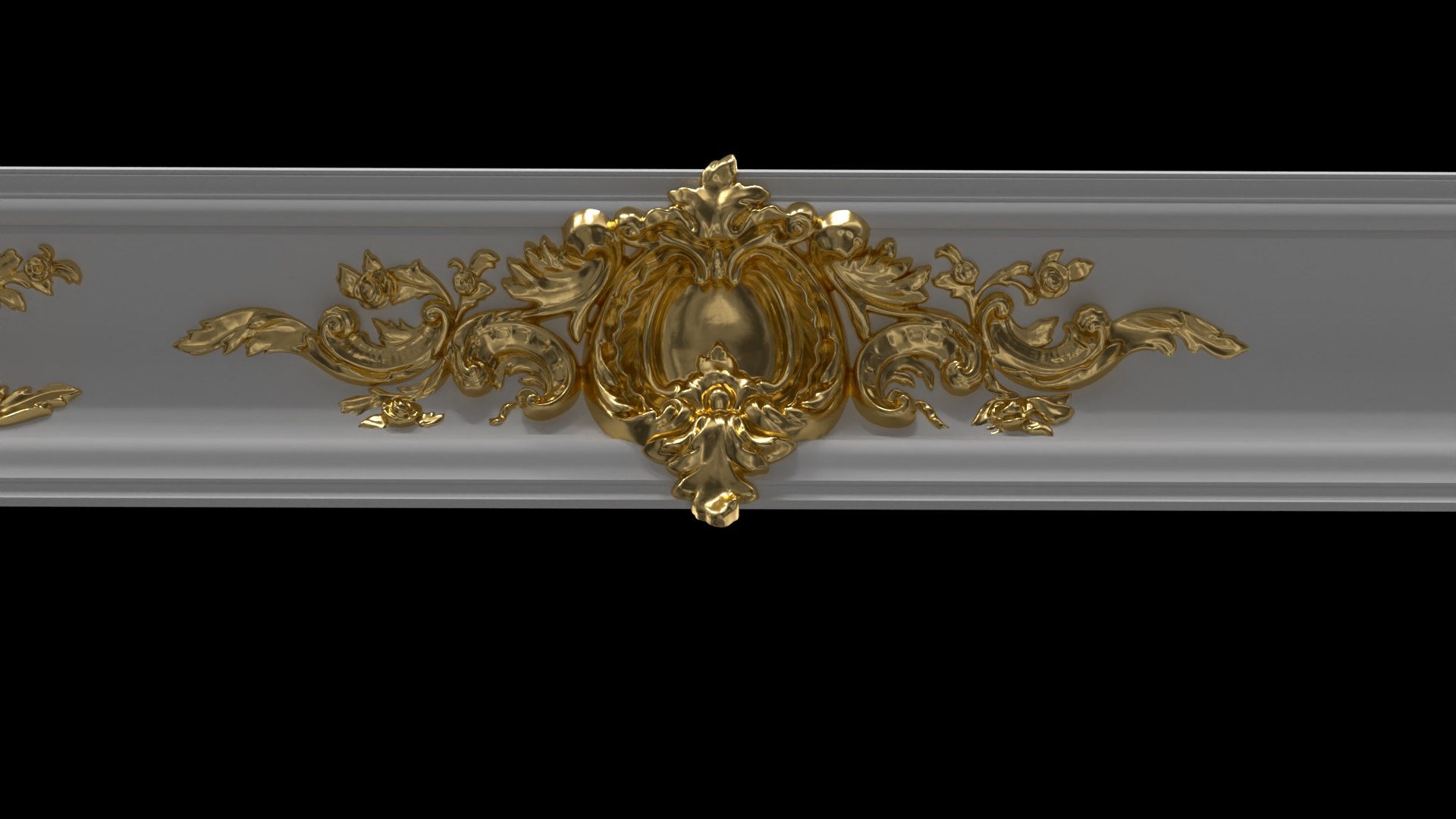 Patterned Cornice Gypsum Plaster DK100 3D Model - TurboSquid 2008436