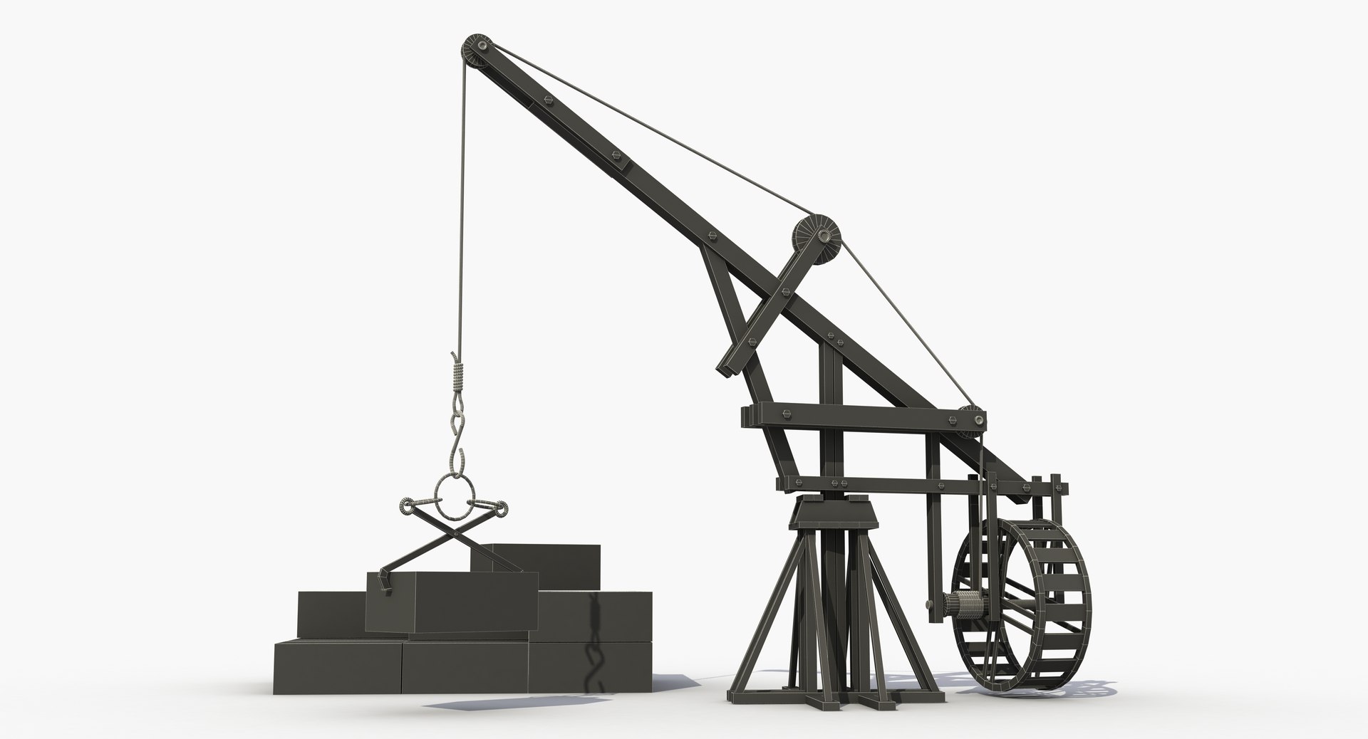 Wooden Crane Medieval Max