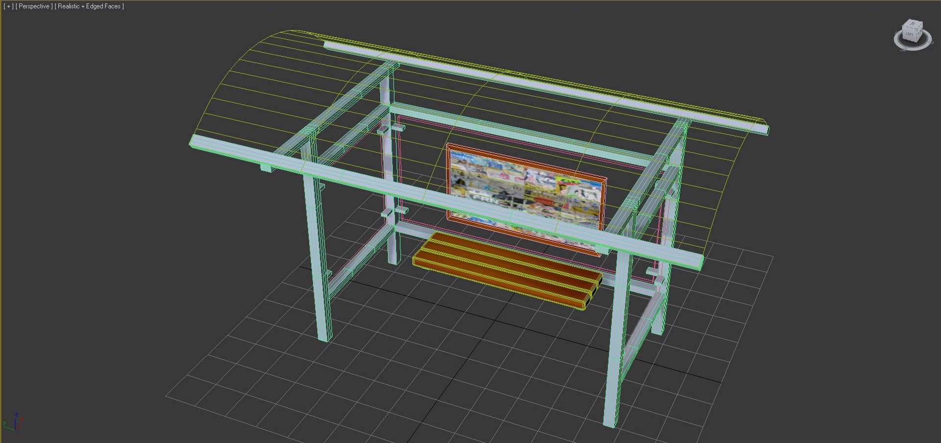 3d model city bus stop