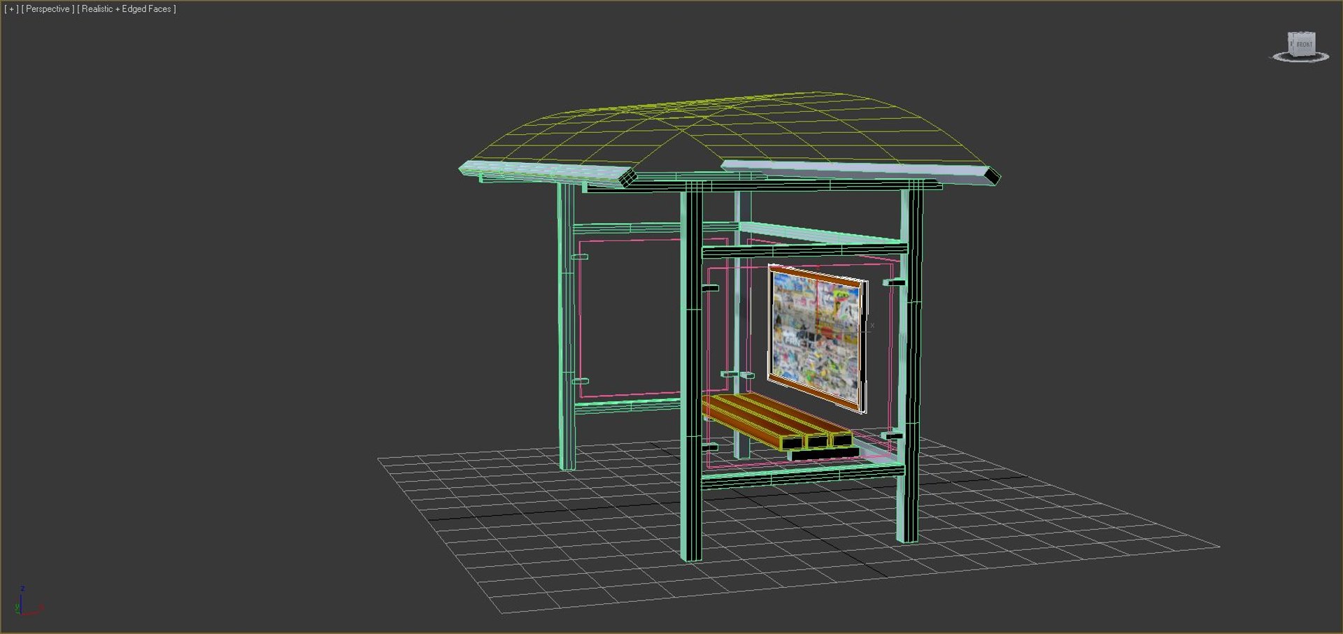 3d model city bus stop