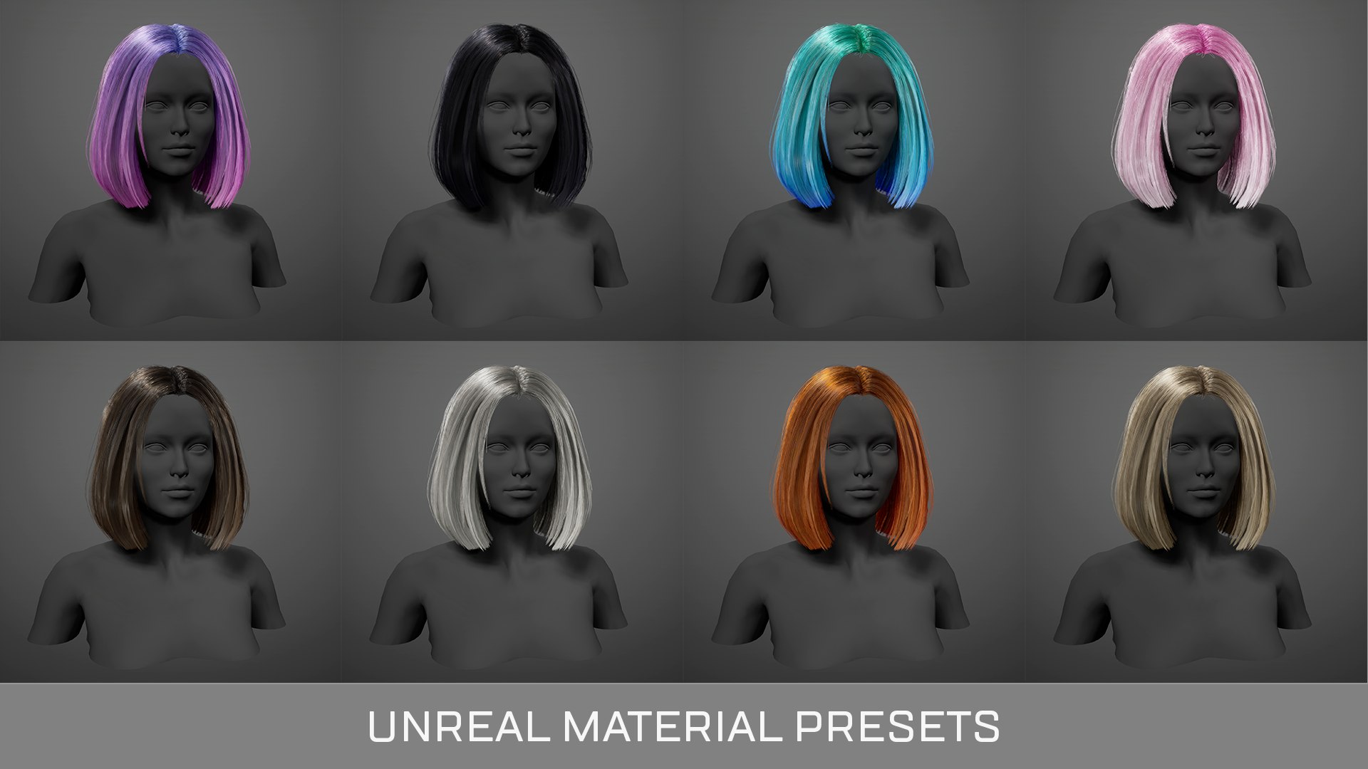 Real-time Hair Cards - Long Bob Straight Hairstyle Model - TurboSquid ...