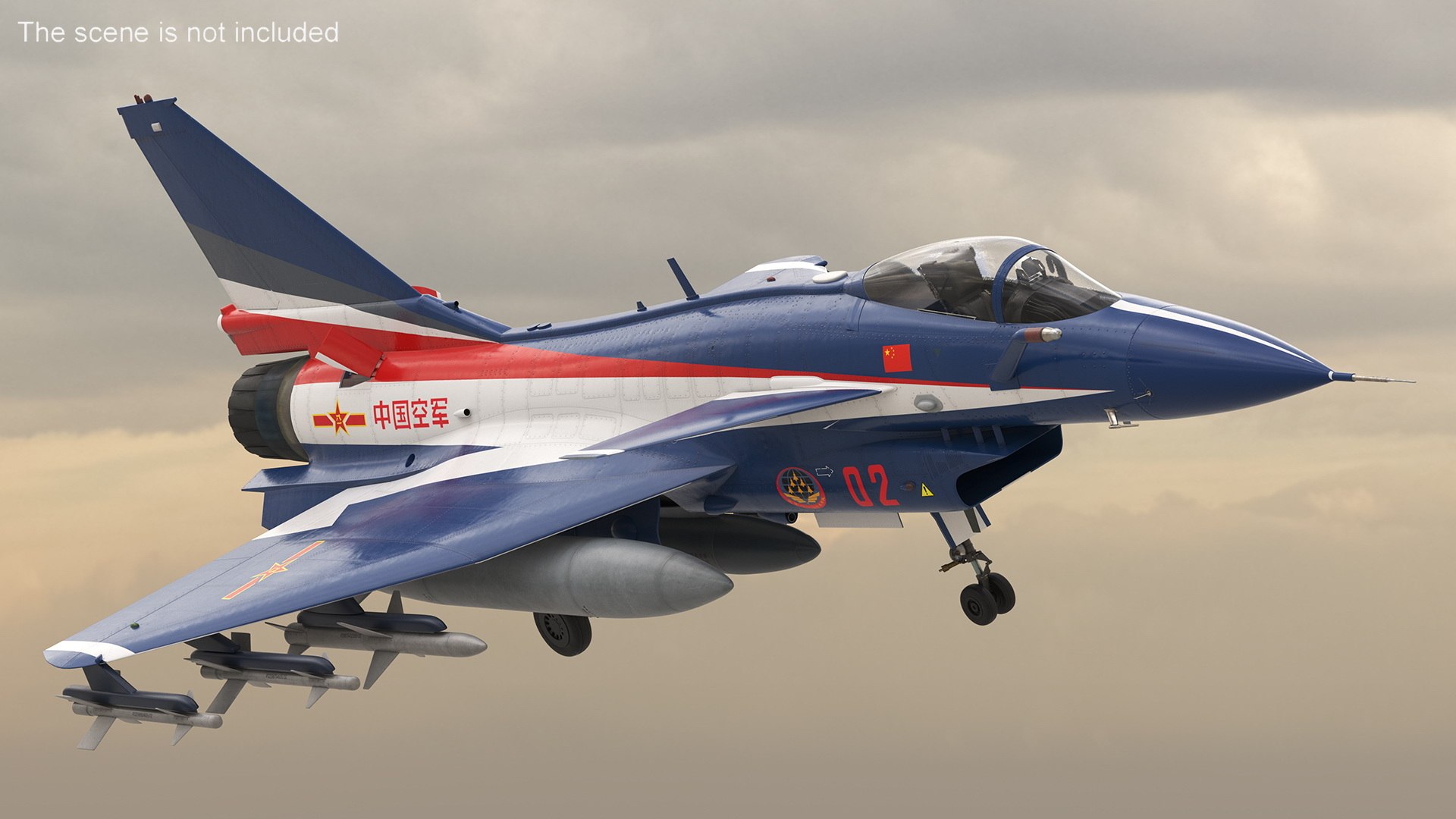 Chinese Multi-Role Fighter Aircraft PLAAF J10 Rigged For Maya 3D Model ...