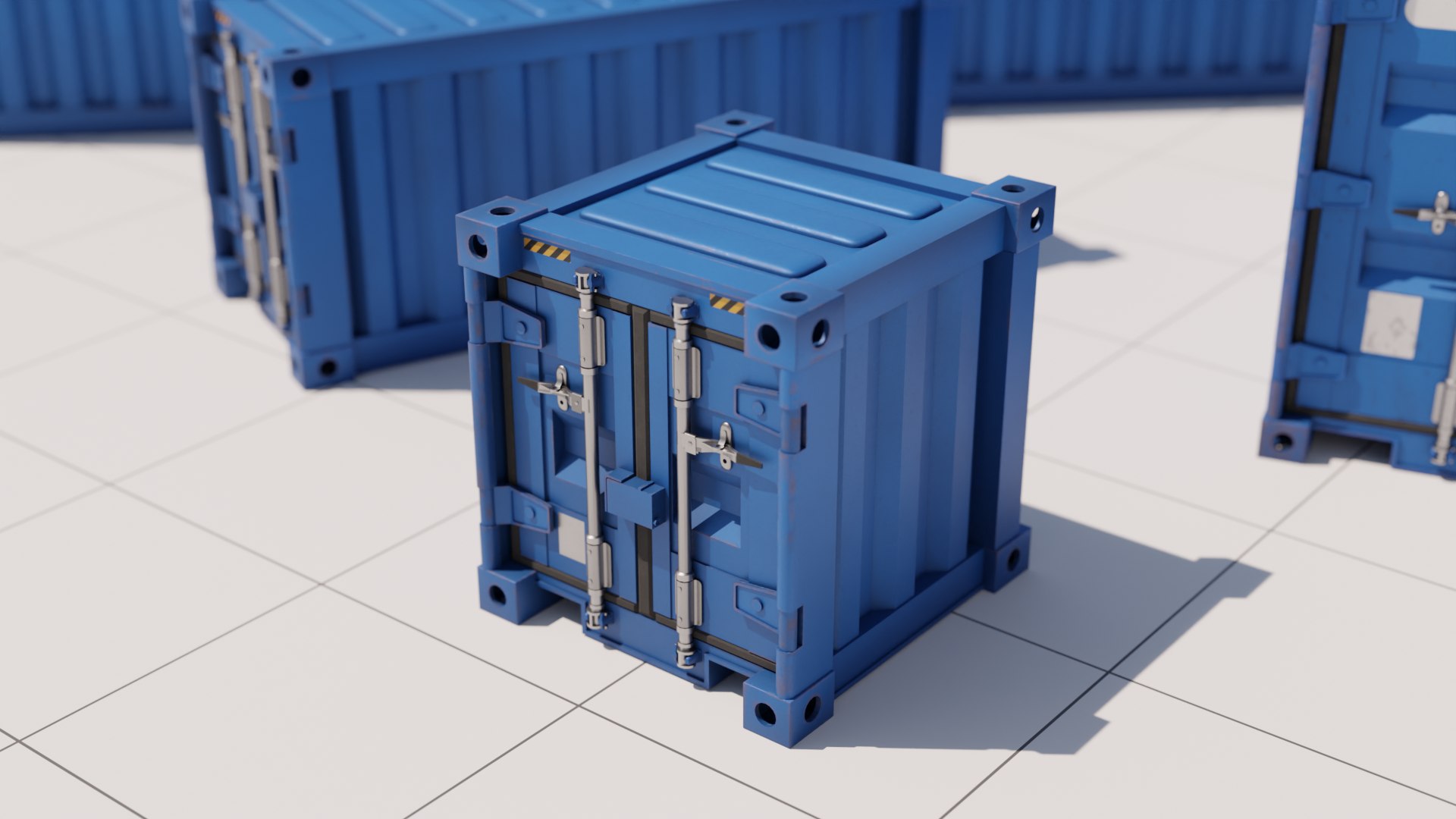 3D Containers - 5 Sizes - Blue Model - TurboSquid 2112490