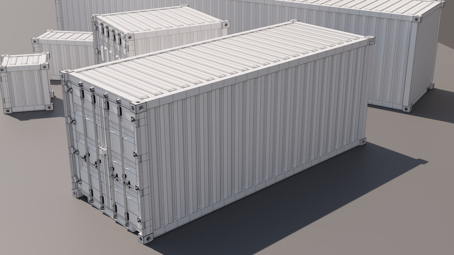 3D Containers - 5 Sizes - Blue Model - TurboSquid 2112490