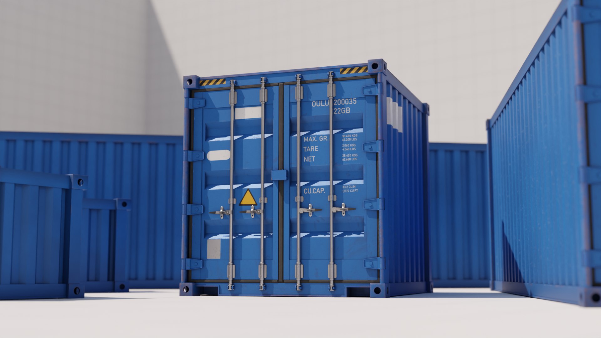 3D Containers - 5 Sizes - Blue Model - TurboSquid 2112490