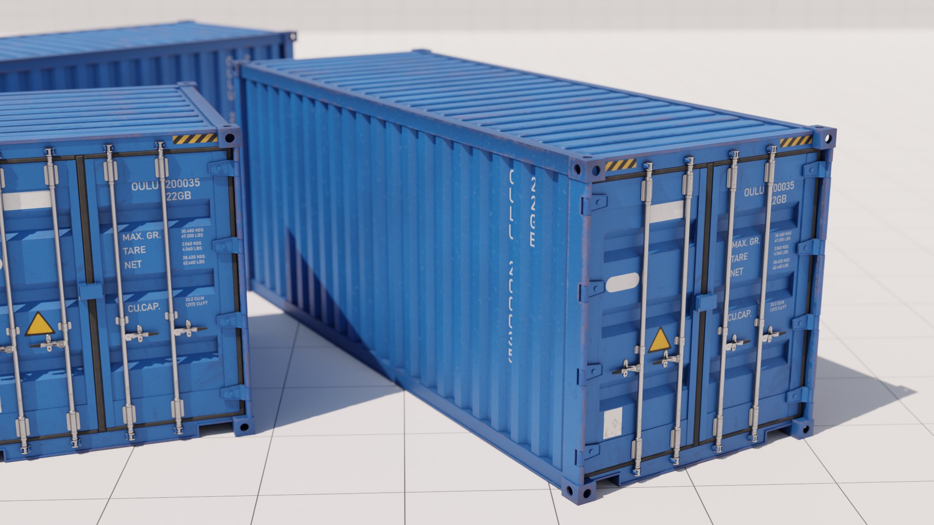 3D Containers - 5 Sizes - Blue Model - TurboSquid 2112490