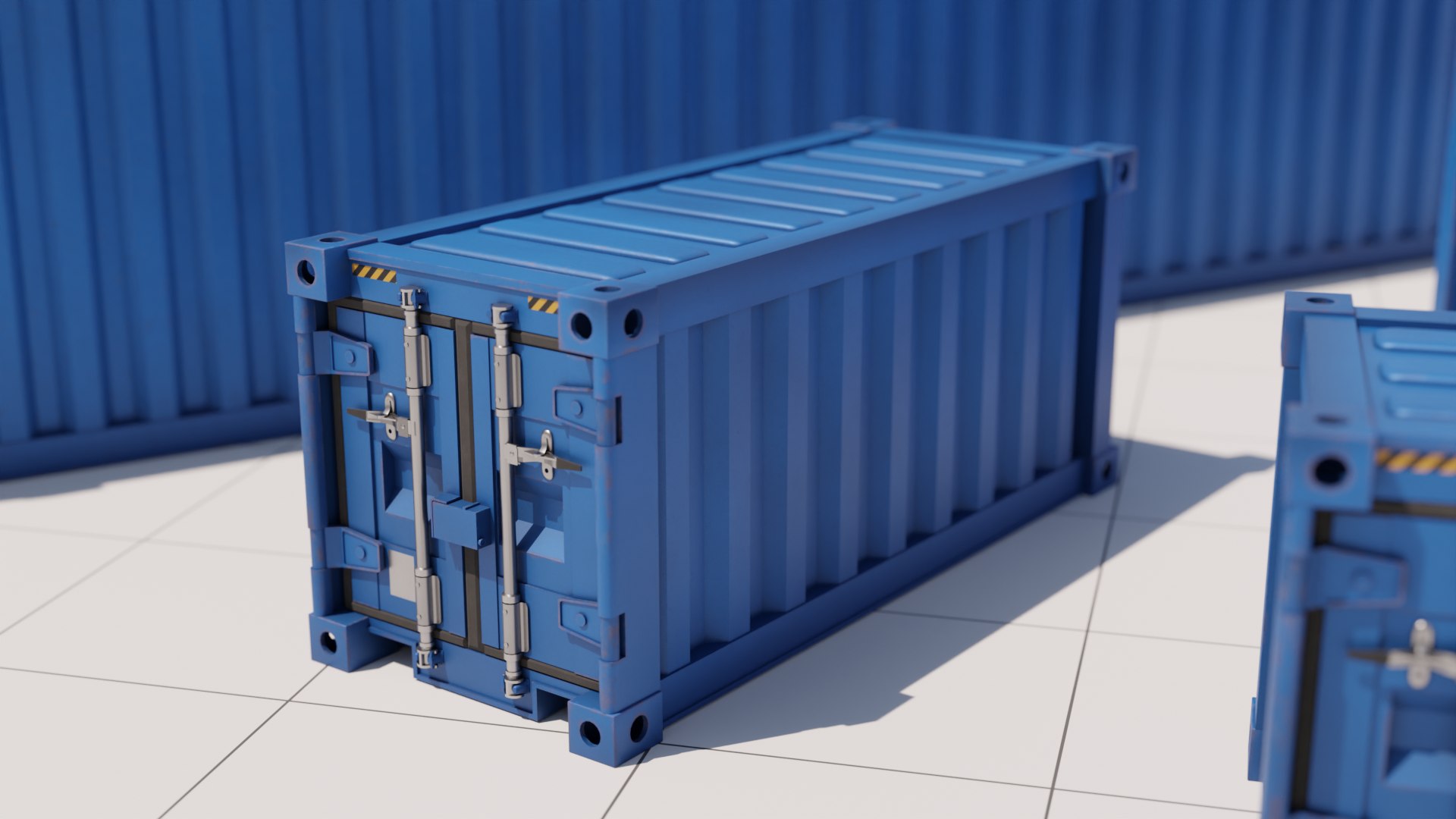 3D Containers - 5 Sizes - Blue Model - TurboSquid 2112490