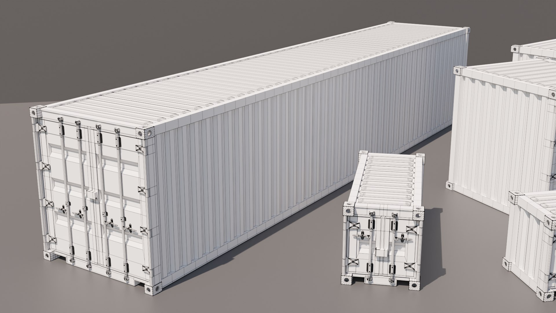 3D Containers - 5 Sizes - Blue Model - TurboSquid 2112490