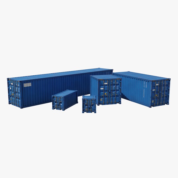 modelo 3d Containers - 5 sizes - Blue - TurboSquid 2112490