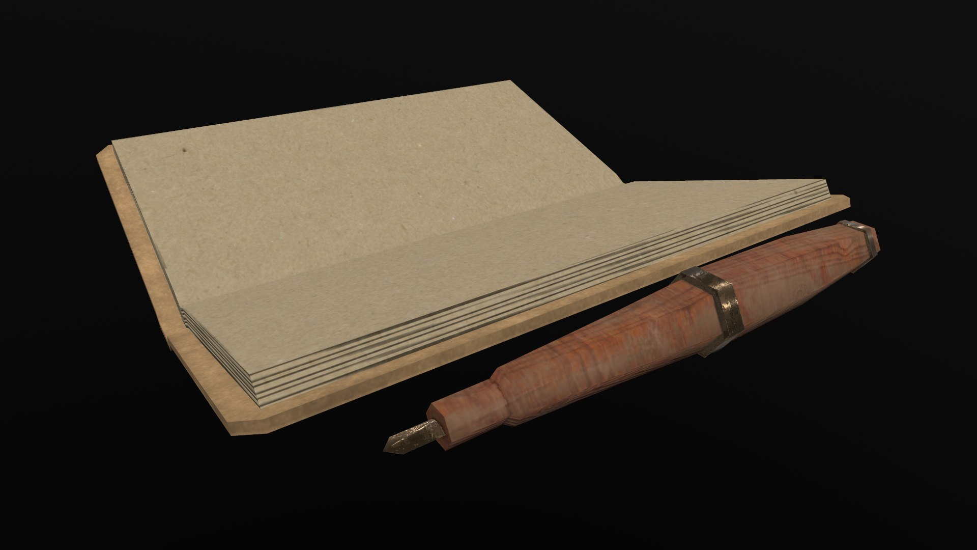 Book notebook pen 3D - TurboSquid 1674185