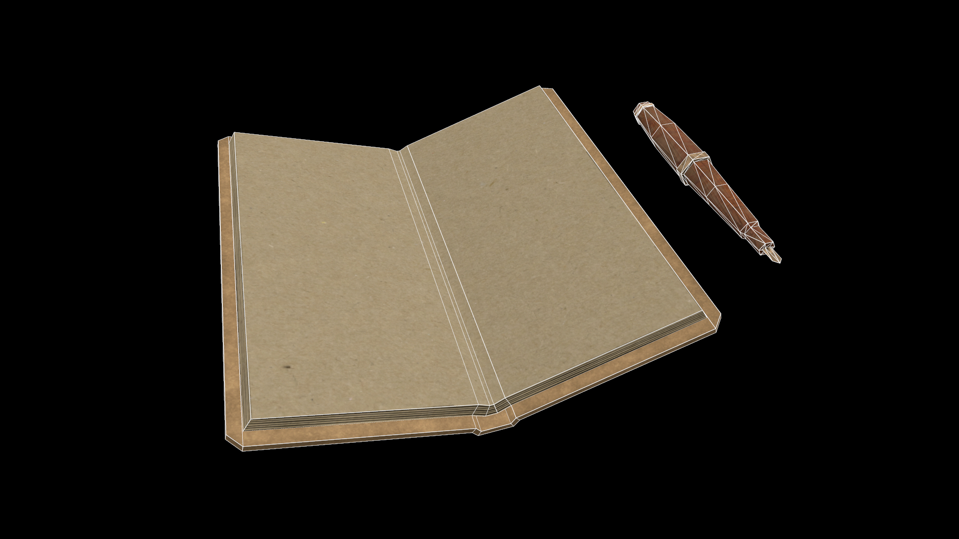 Book notebook pen 3D - TurboSquid 1674185