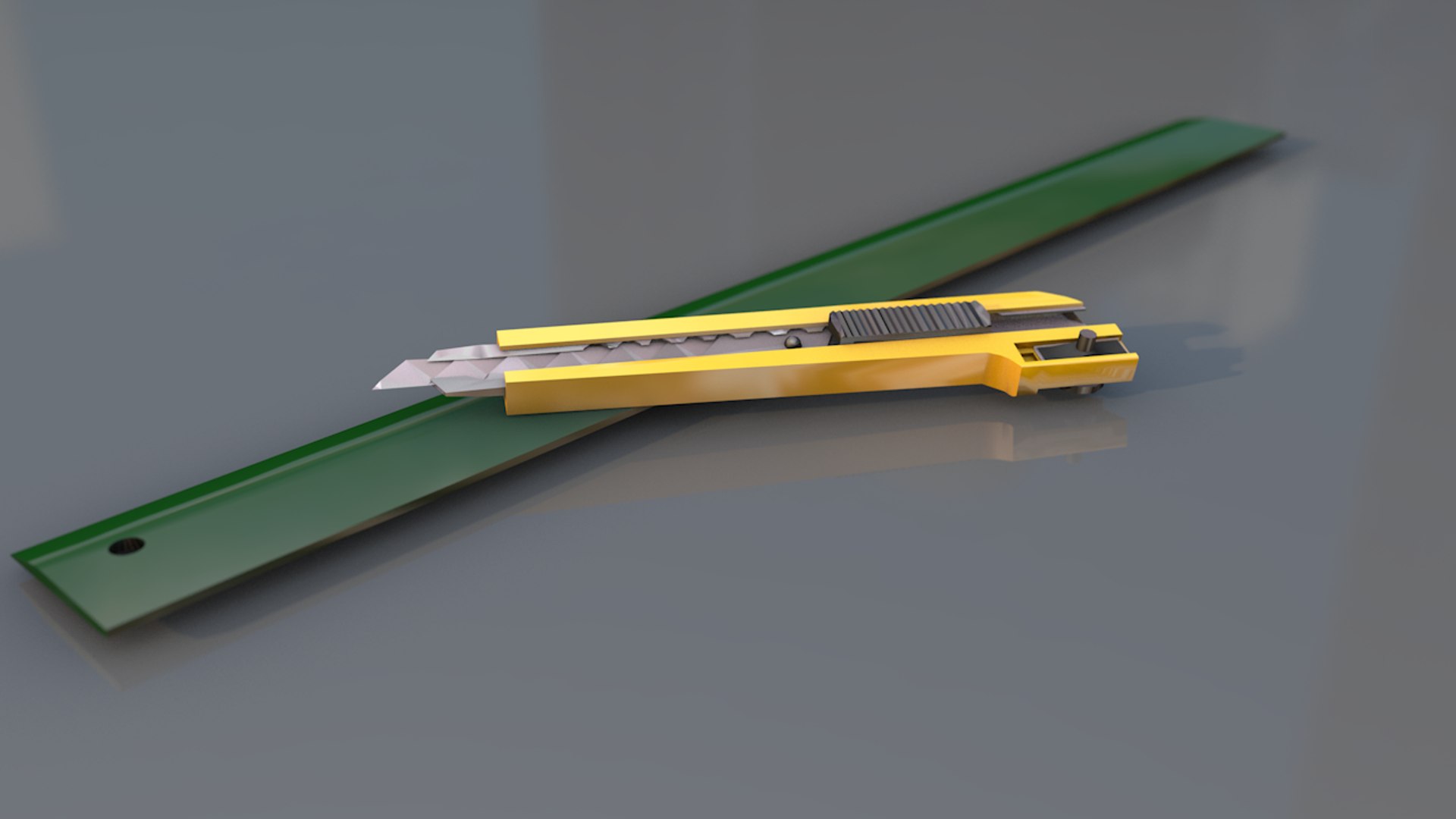 Slide Lock Cutter Ruler Model - TurboSquid 1476314