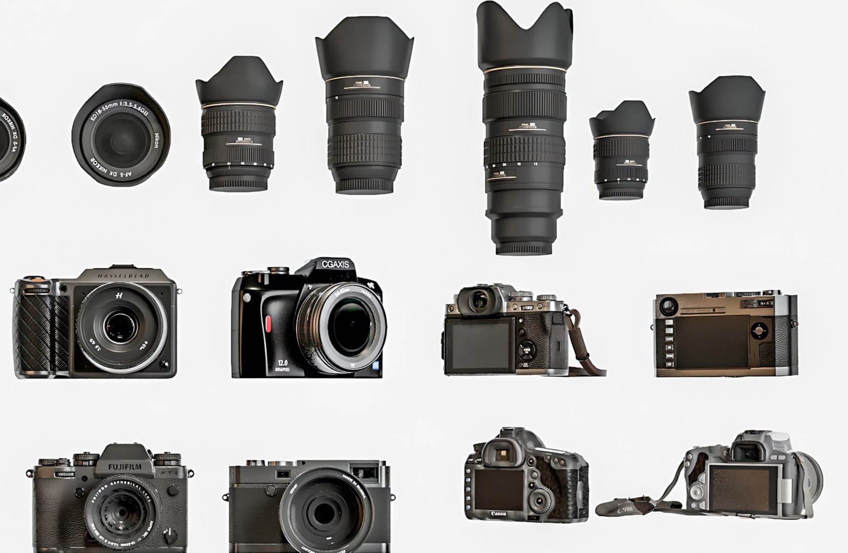 3D Digital Cameras Collection Lens Mirrorless Digital Camera ...