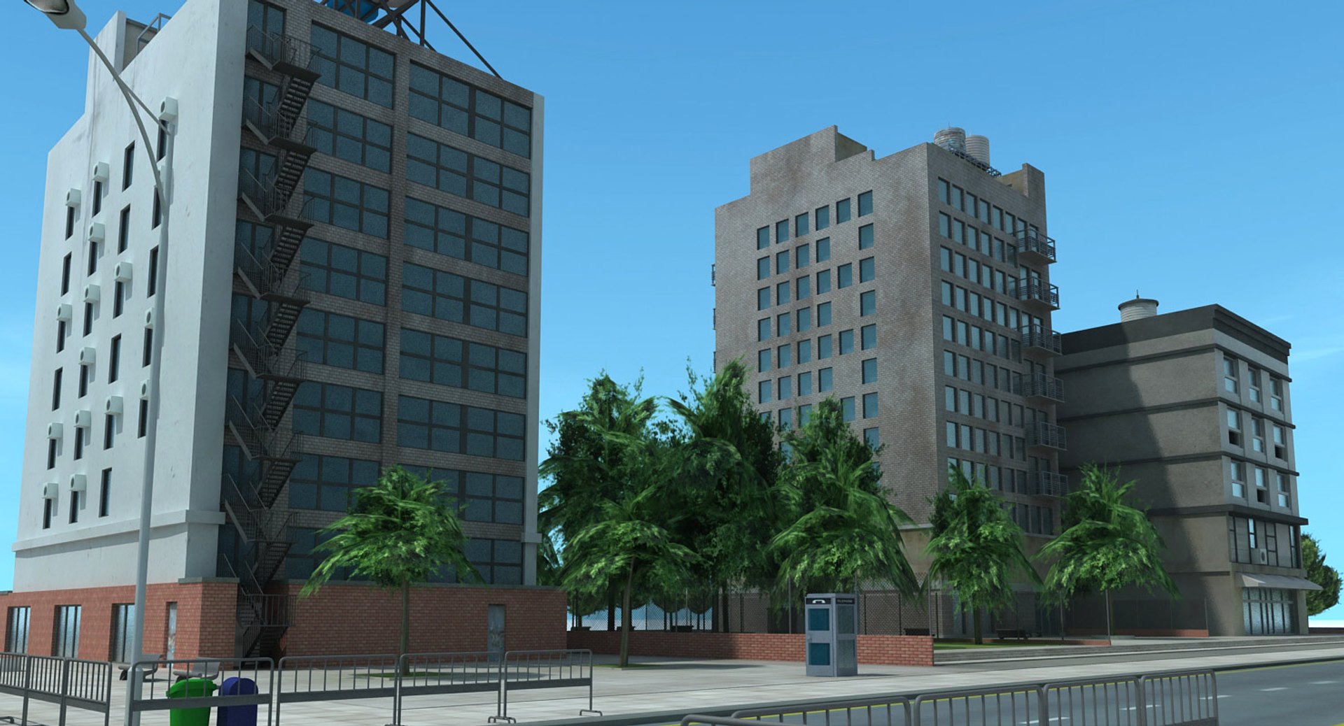 City Block Scene Cityscape Max