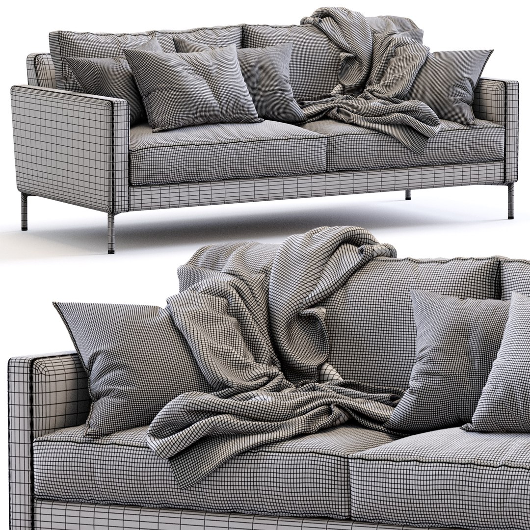 3D Model Interface Leather Sofa LUCA - TurboSquid 1898198