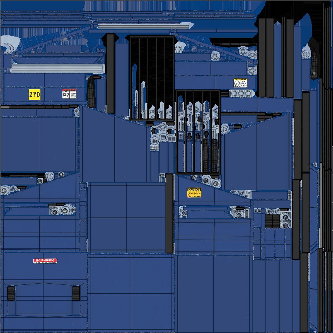 3D Blue Dumpster 2yard New-Dirty - TurboSquid 2159499