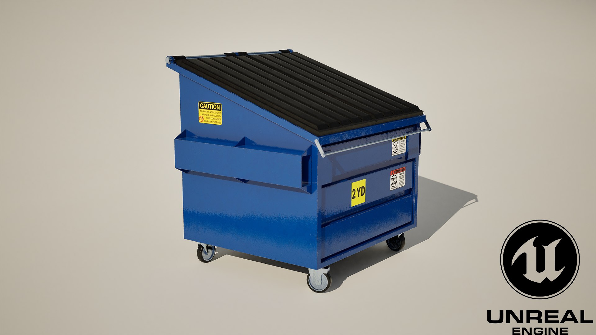 3D Blue Dumpster 2yard New-Dirty - TurboSquid 2159499
