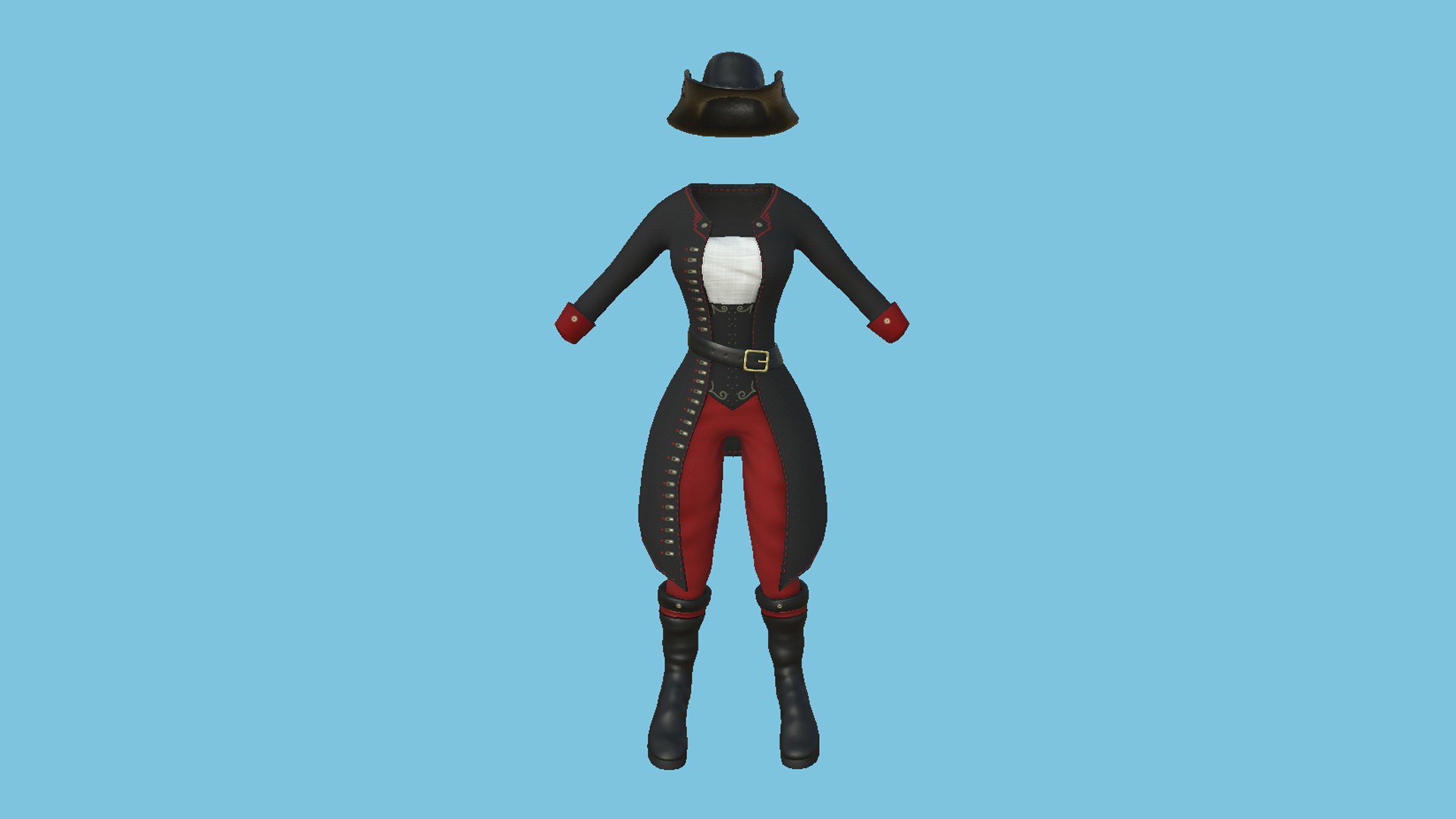 Pirate Female Costume 02 - Character Design Fashion 3D - TurboSquid 1767975