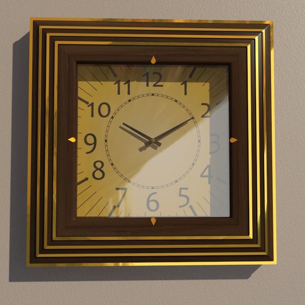 3D model square wall clock decoration - TurboSquid 1604720