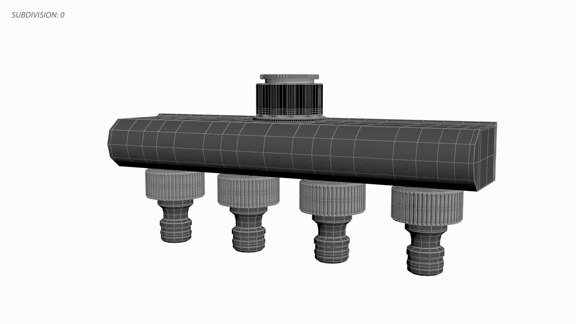 4 Way Water Tap 3D - TurboSquid 1712758