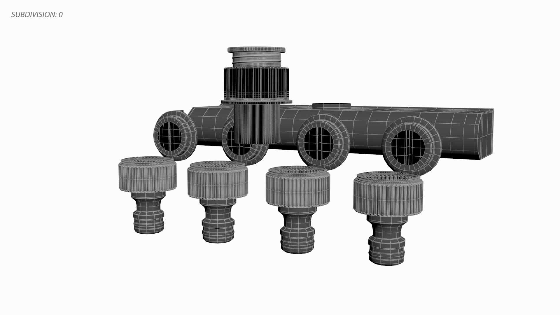 4 Way Water Tap 3D - TurboSquid 1712758
