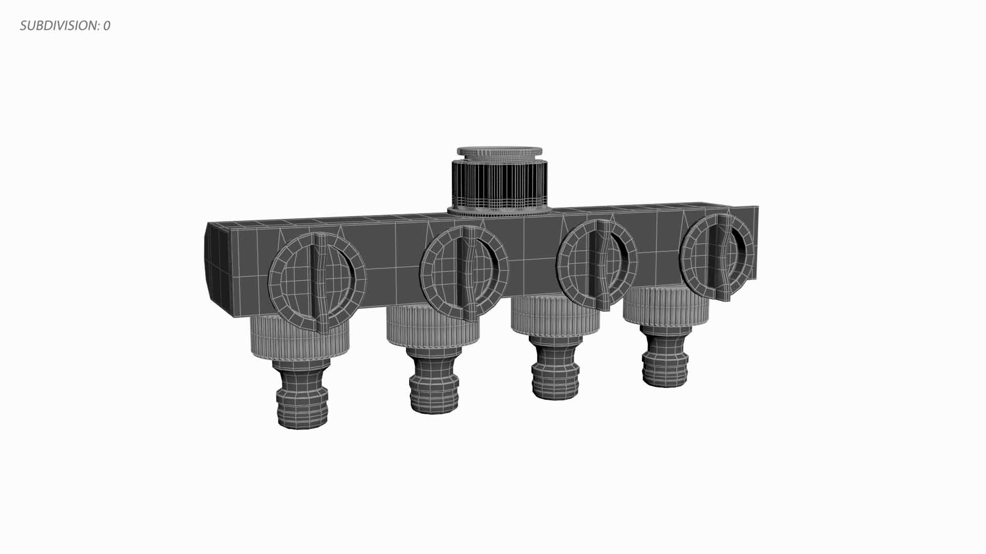 4 Way Water Tap 3D - TurboSquid 1712758