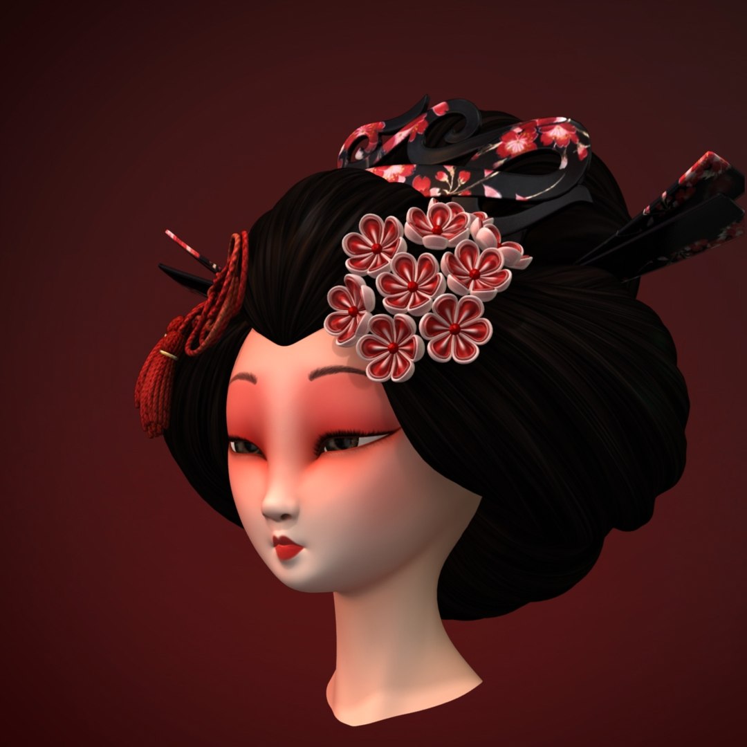 Geisha Head 3d Max