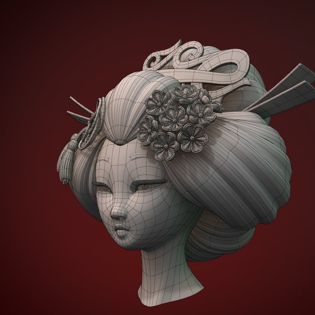 Geisha Head 3d Max