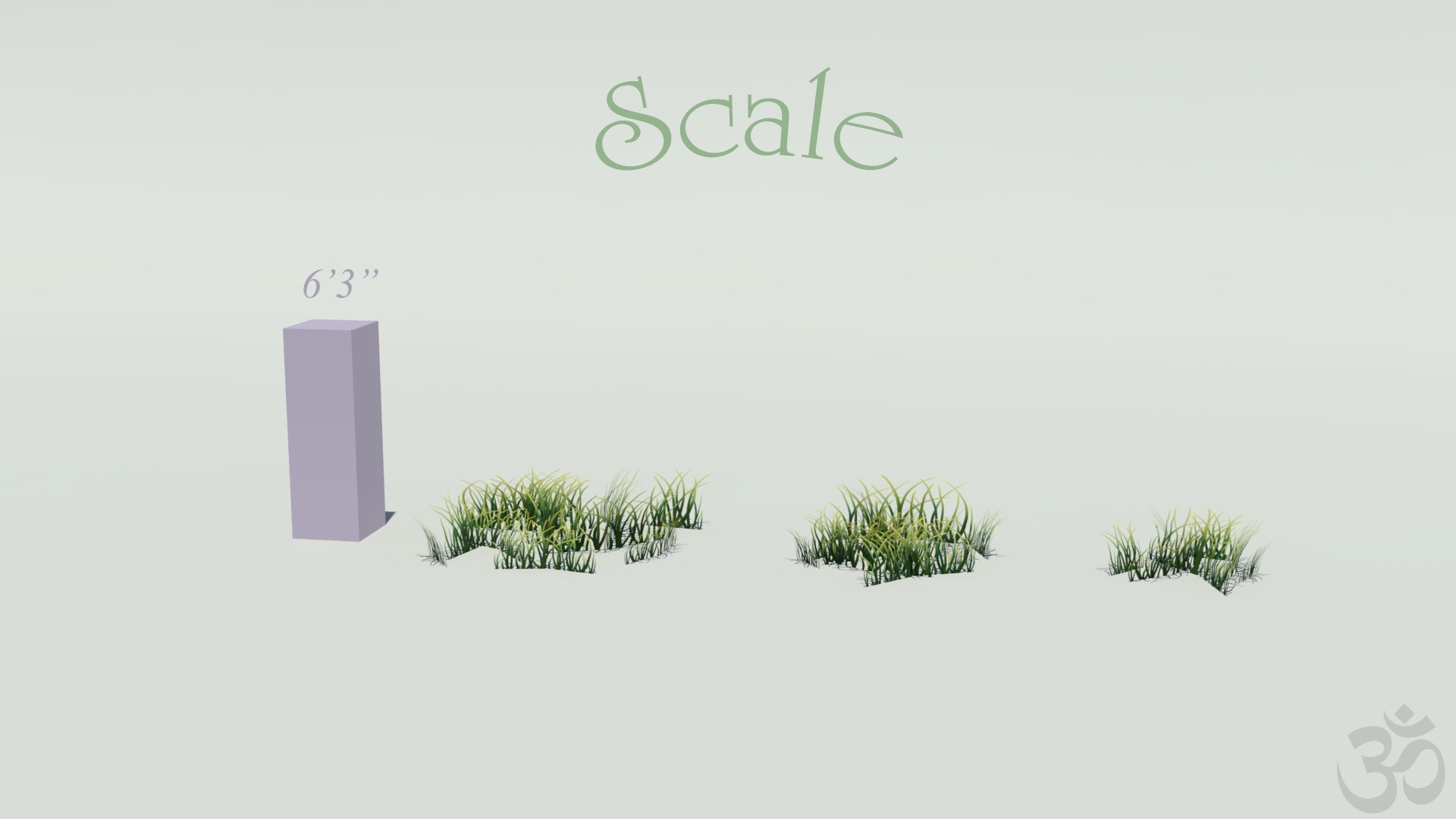 3d low-poly grass model