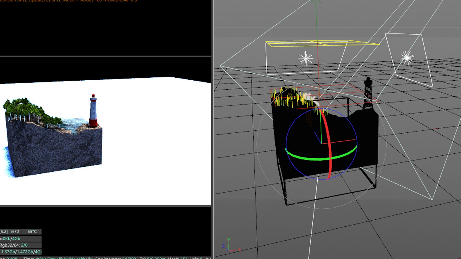 Sea Ocean Lighthouse Tree Scifi Cube Bay Beach Island C4D OC 3D - TurboSquid 1983654