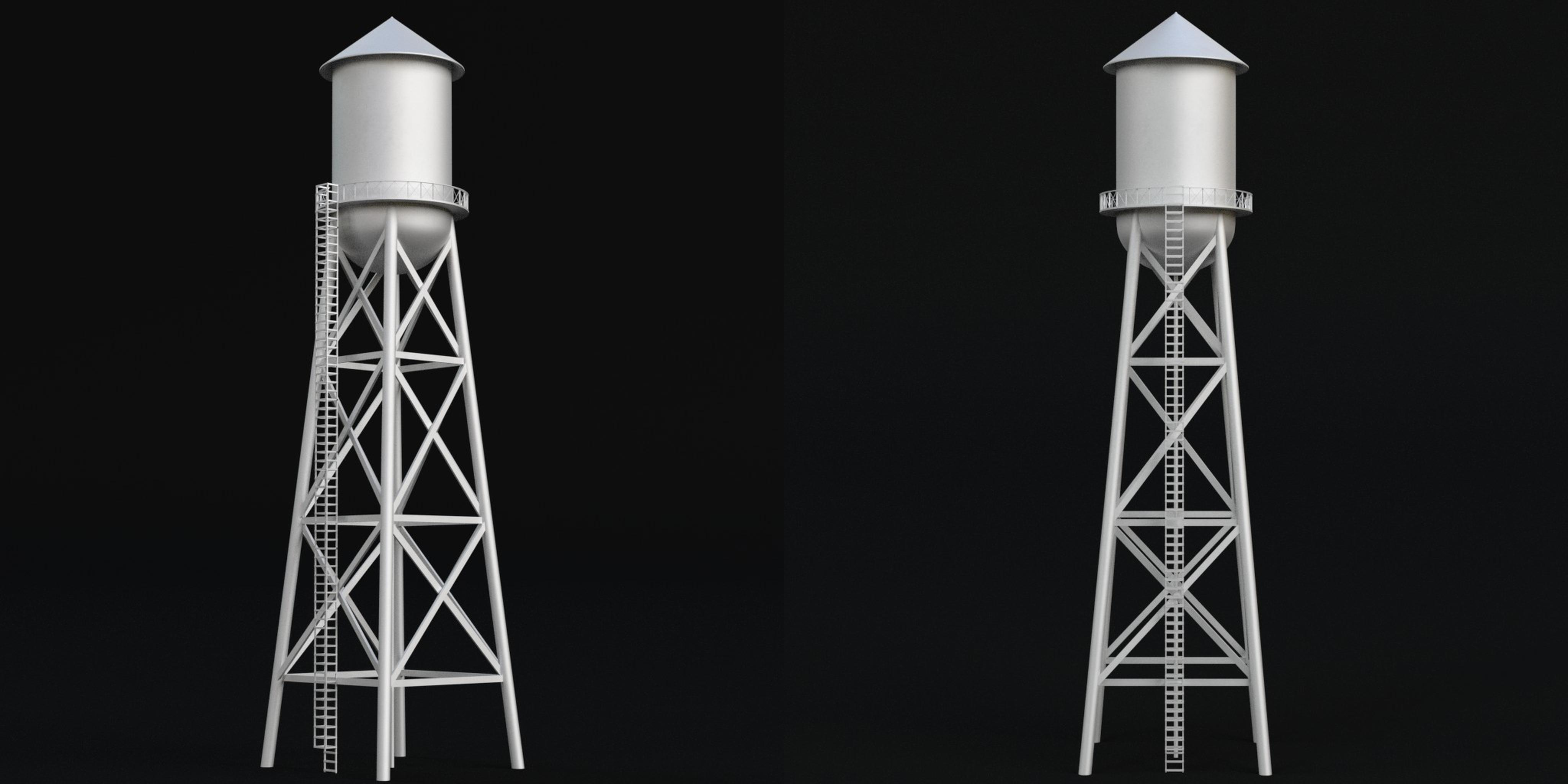 Water tower 2 3D - TurboSquid 1605655