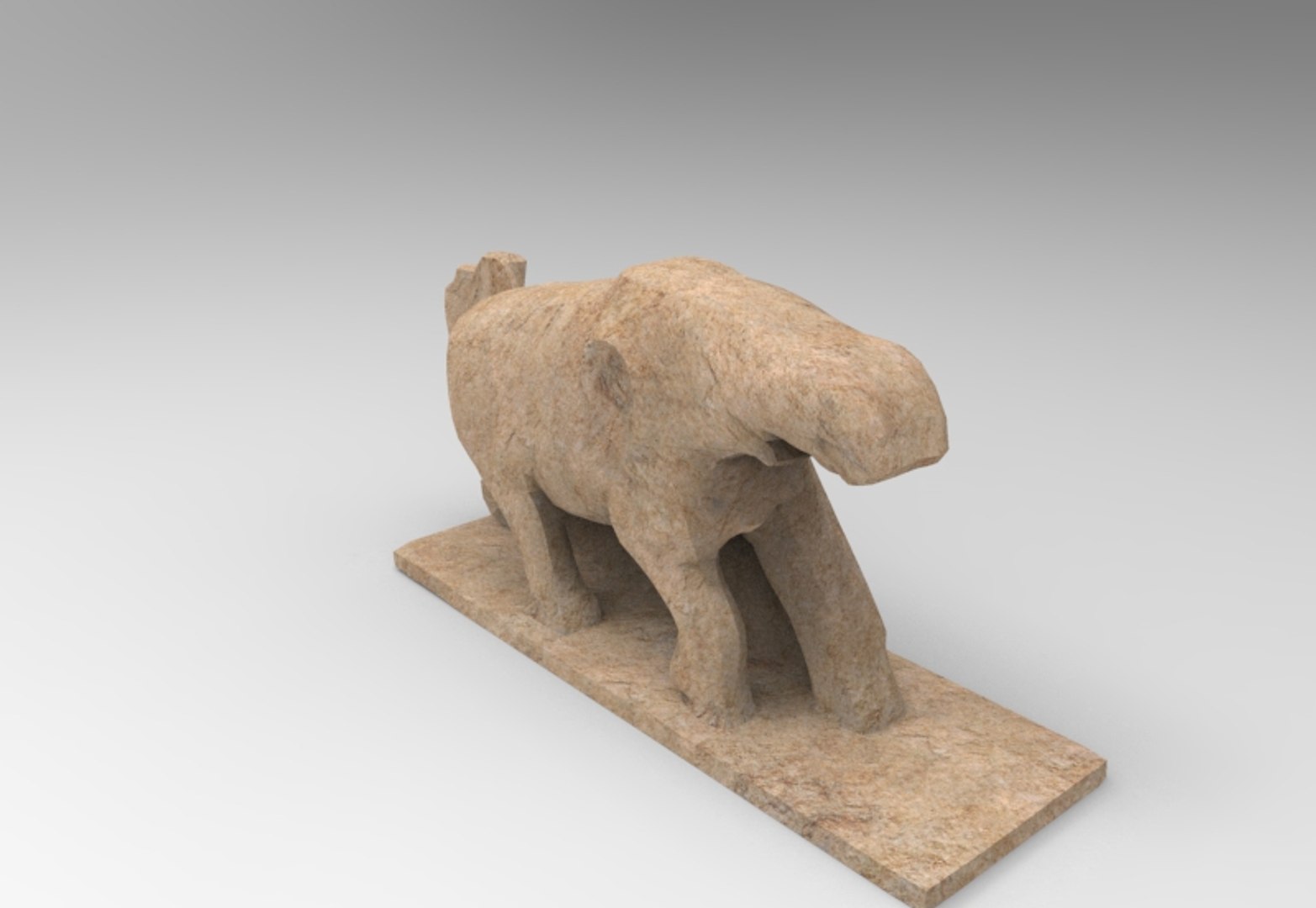 3D Stone Statue Broken Elephant - TurboSquid 1200513