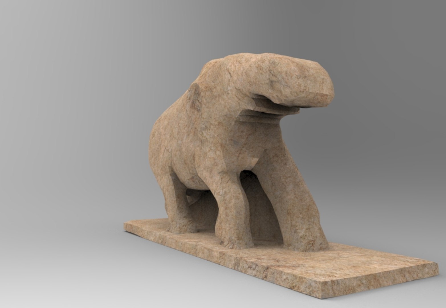 3D Stone Statue Broken Elephant - TurboSquid 1200513