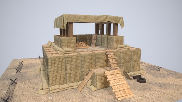 3D military trench tower model - TurboSquid 1569278
