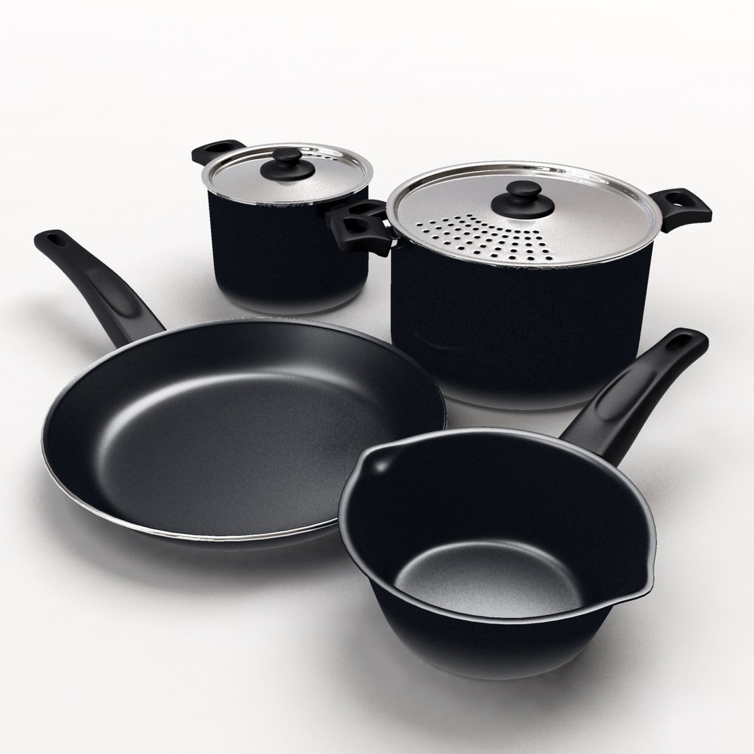 3d Pots Pans Model