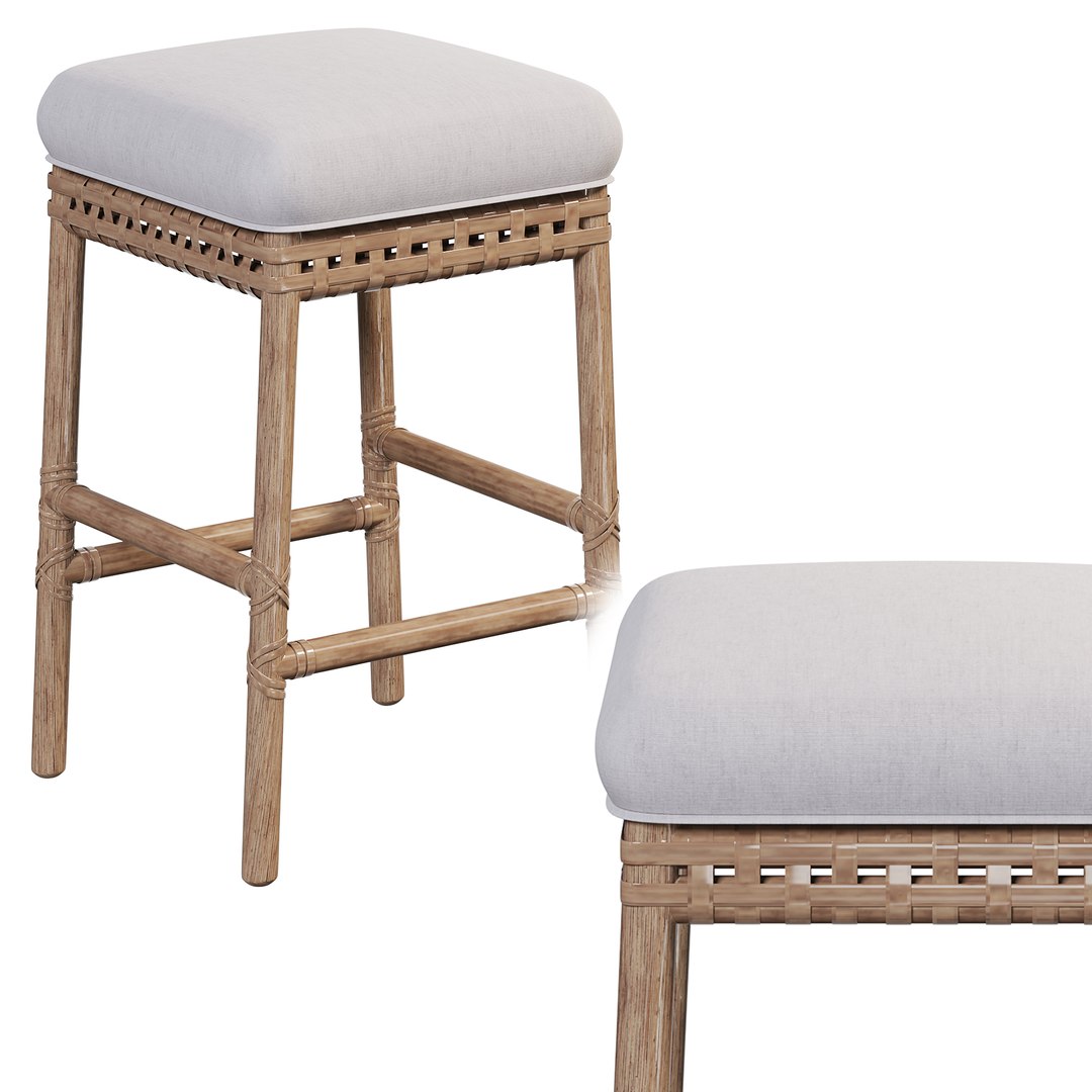 BACKLESS ARSTOOL By Baker 3D Model - TurboSquid 1936794