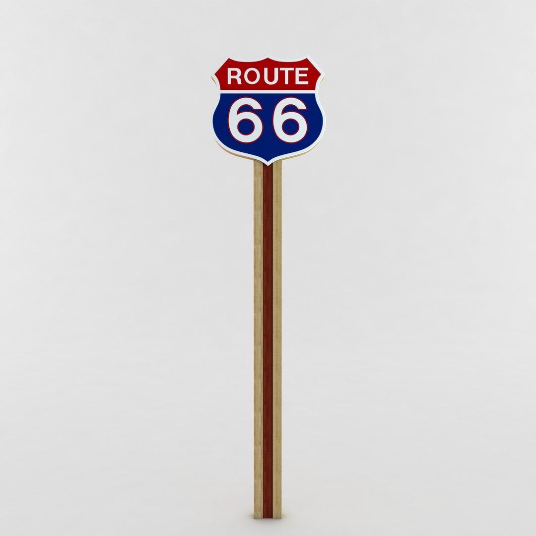 3d Route 66 Sign Model