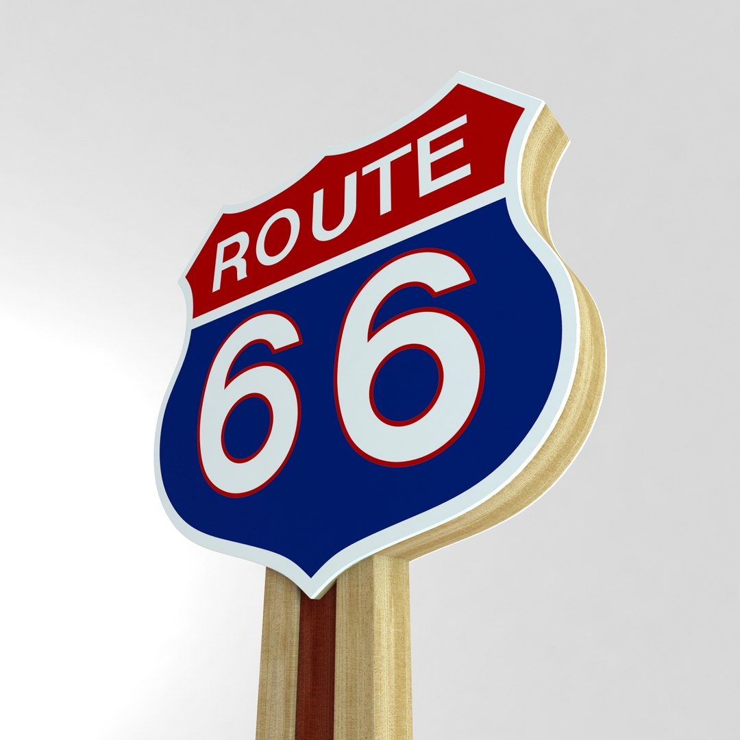 3d Route 66 Sign Model