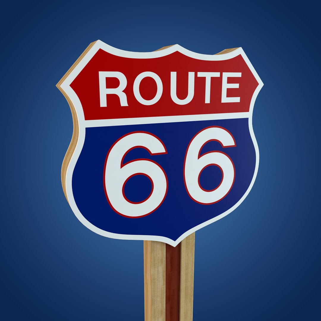 3d Route 66 Sign Model