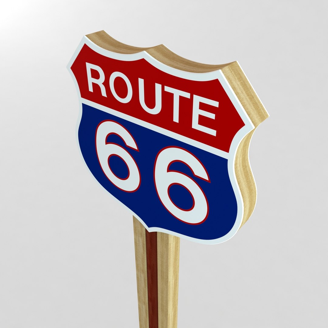 3d Route 66 Sign Model