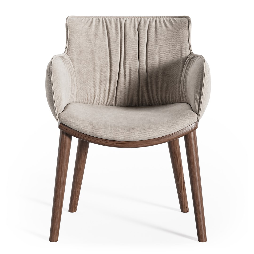 3D model Cattelan Italia Rhonda wood armchair - TurboSquid 2113282