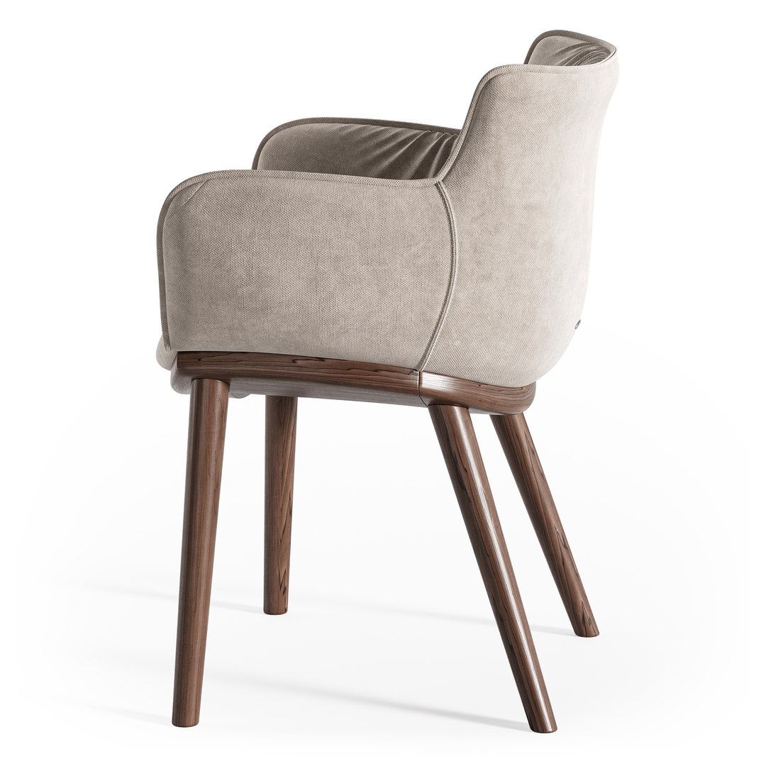 3D model Cattelan Italia Rhonda wood armchair - TurboSquid 2113282