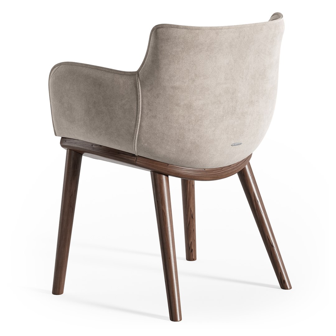 3D model Cattelan Italia Rhonda wood armchair - TurboSquid 2113282