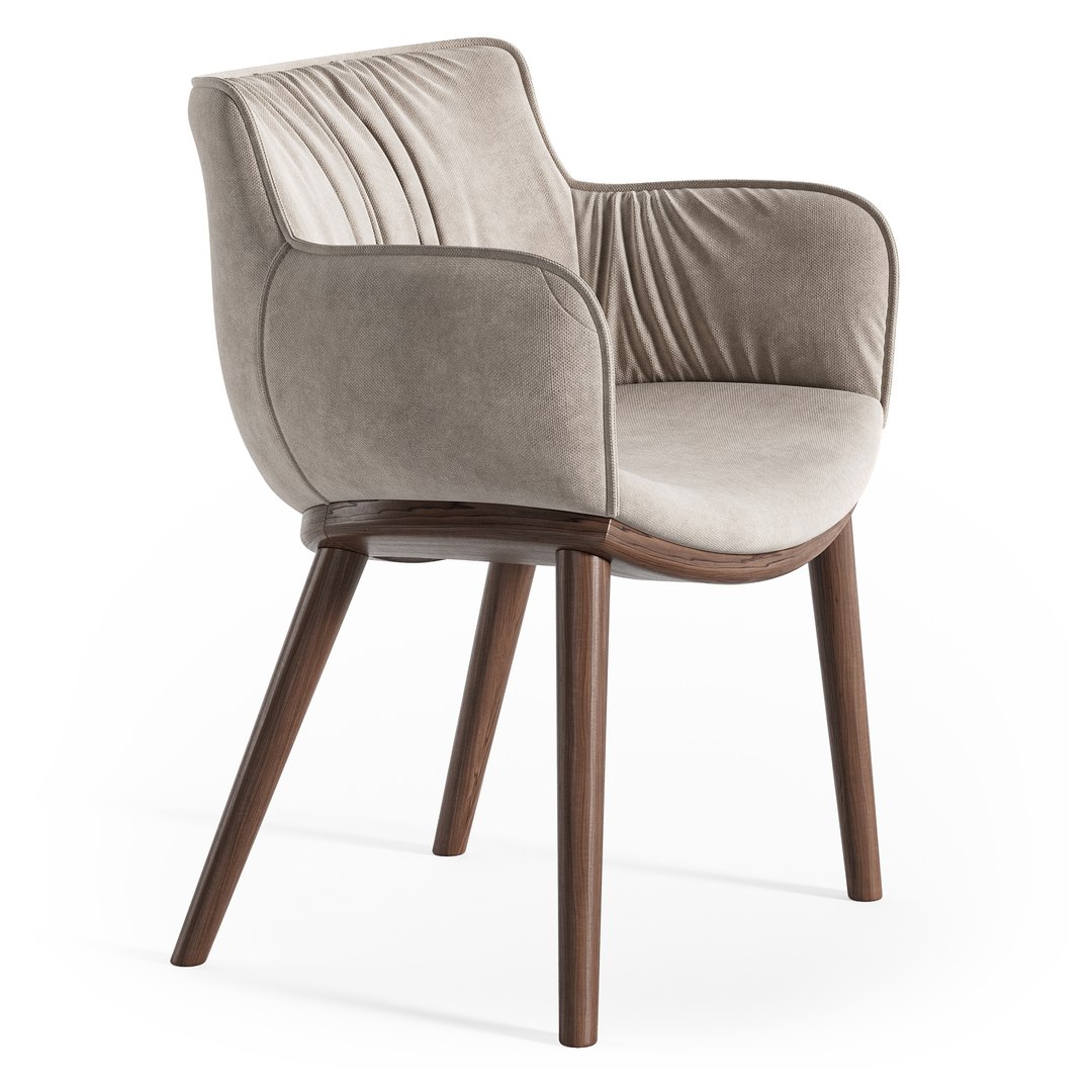 3D model Cattelan Italia Rhonda wood armchair - TurboSquid 2113282