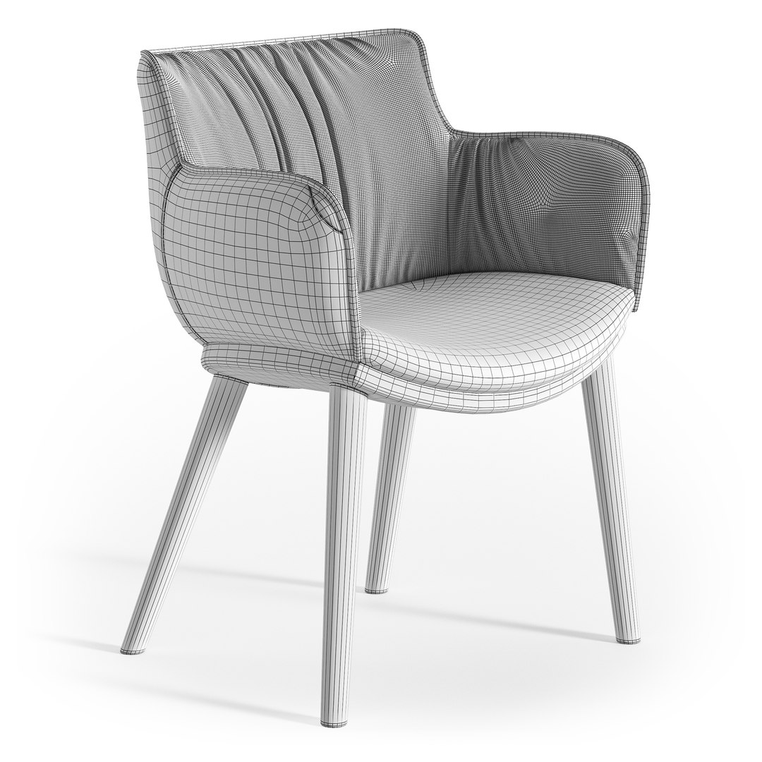 3D model Cattelan Italia Rhonda wood armchair - TurboSquid 2113282