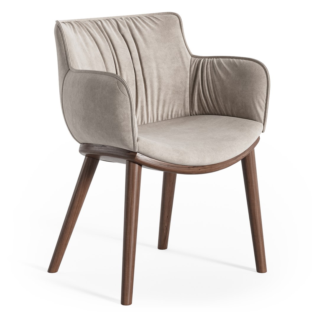 3D model Cattelan Italia Rhonda wood armchair - TurboSquid 2113282