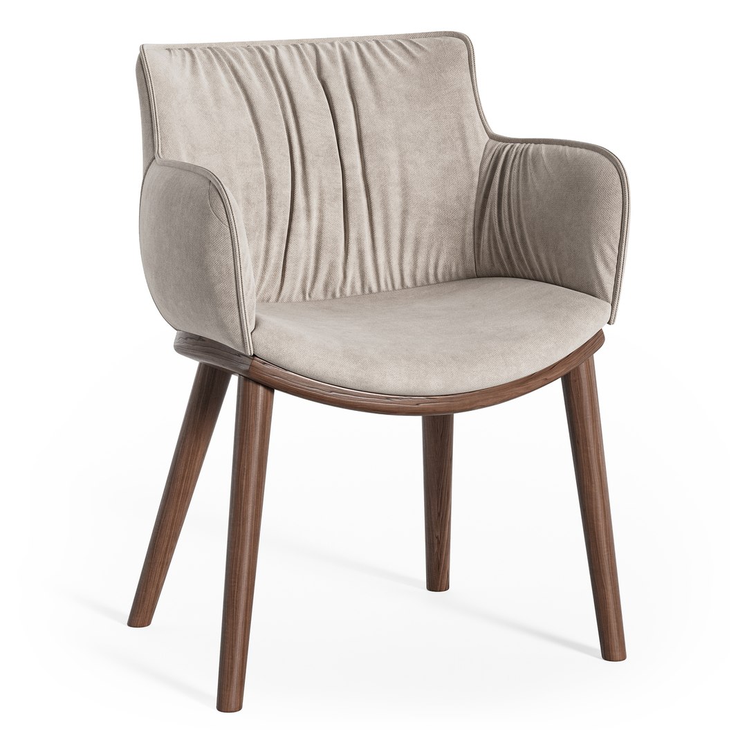 3D model Cattelan Italia Rhonda wood armchair - TurboSquid 2113282