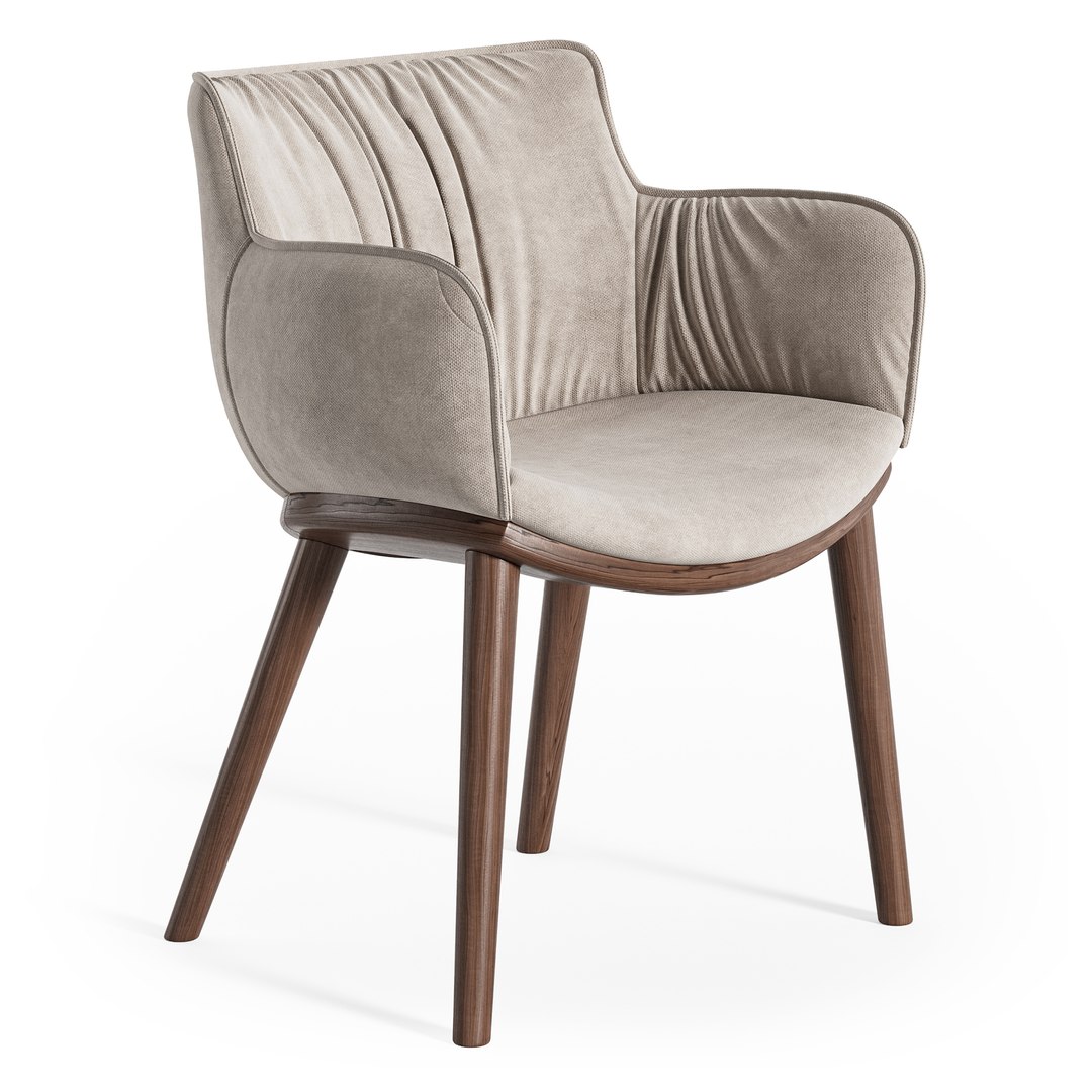 3D model Cattelan Italia Rhonda wood armchair - TurboSquid 2113282